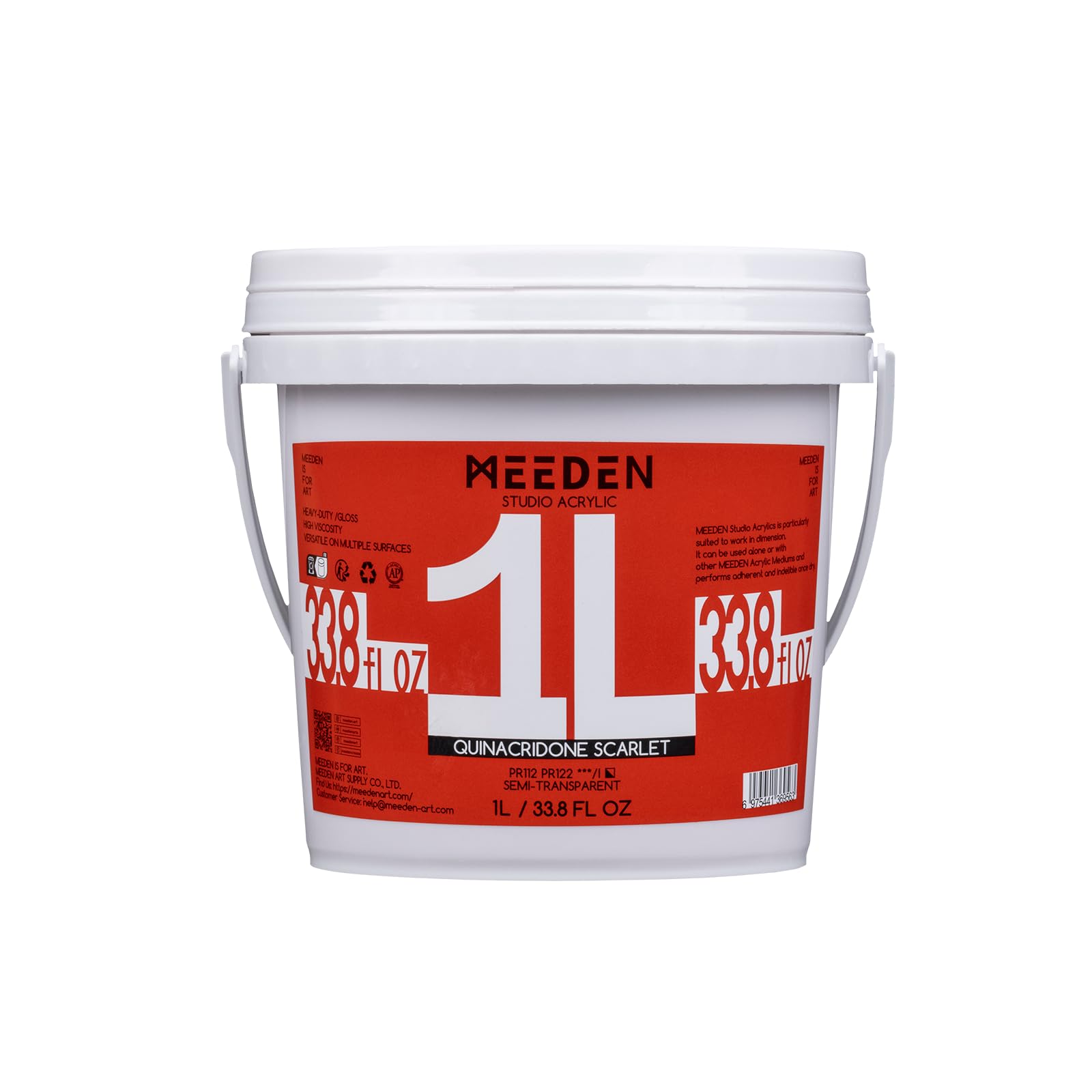 Snapklik.com : MEEDEN Scarlet Red Acrylic Paint: 1L /33.8oz Heavy Body ...