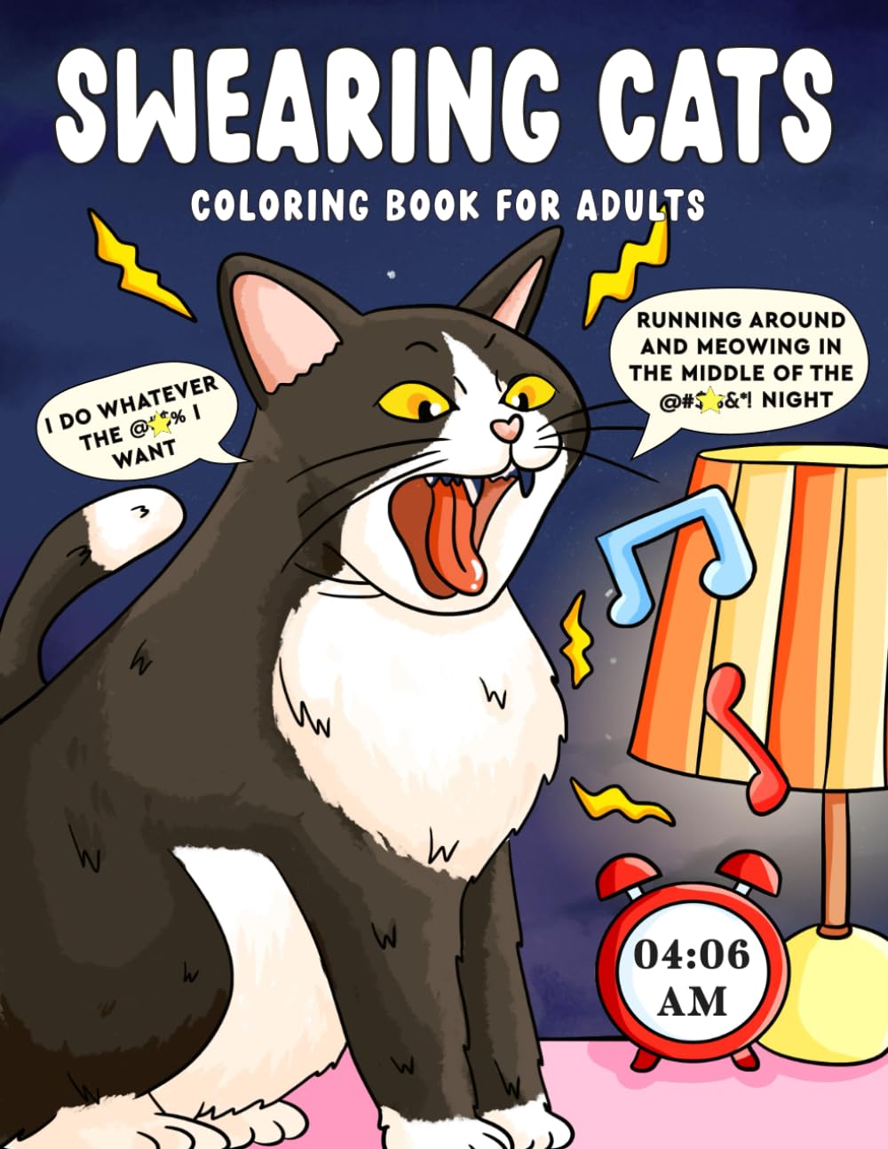Swearing Cats Coloring Book for Adults: Funny Coloring Pages with Sassy ...