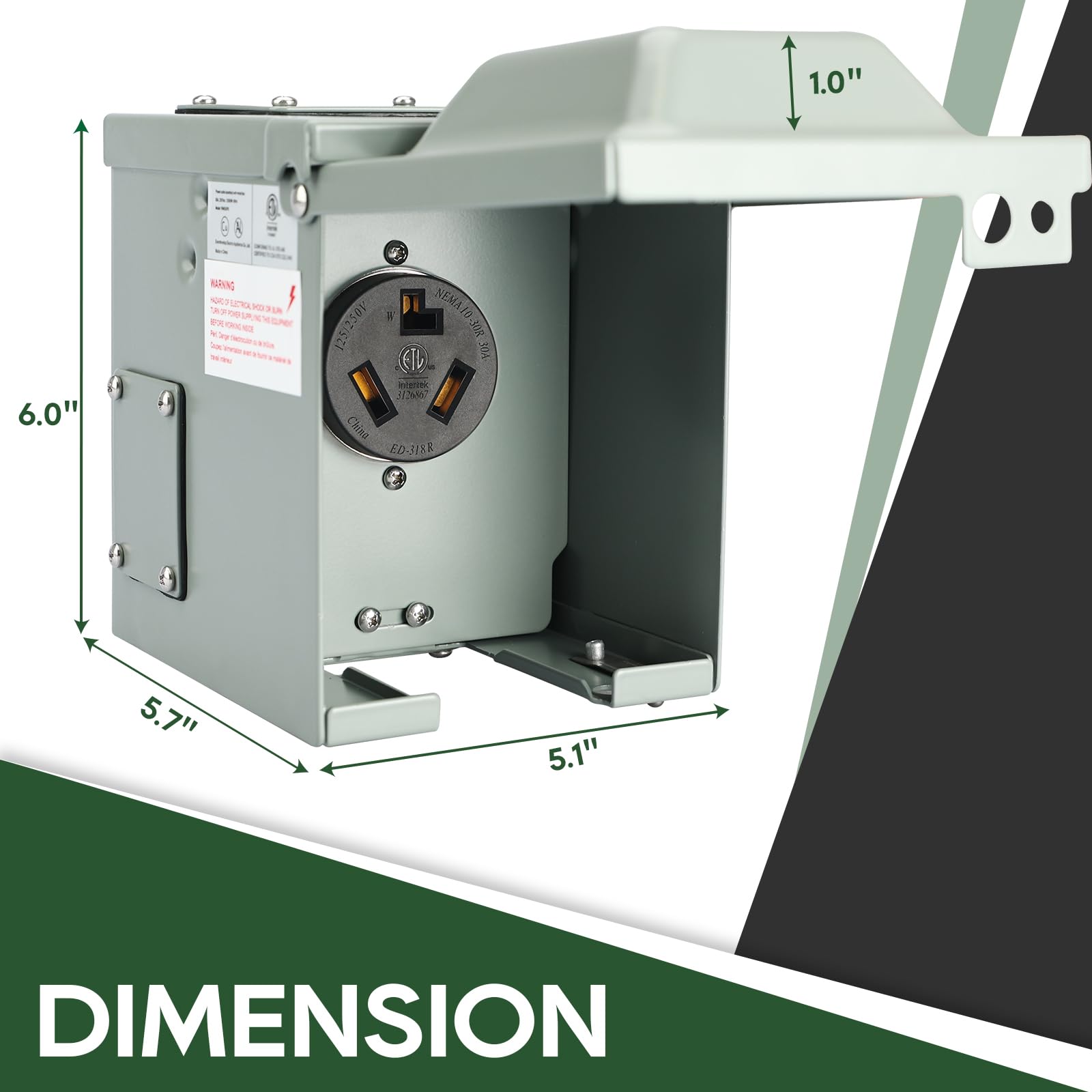 Snapklik.com : 30Amp Power Outlet Box,125/250Volt NEMA 10-30R ...