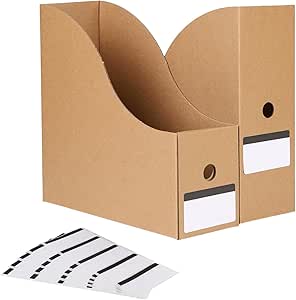 suituts Lot de 24 porte-revues en carton ondulé pour la maison, le bureau, l'école (26 x 9 x 26 ...