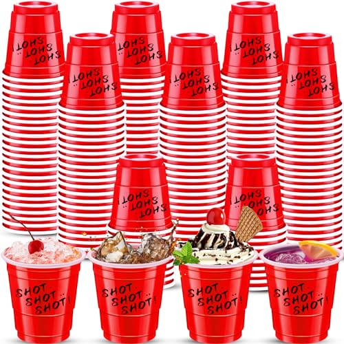 Snapklik.com : Cssopenss 120 Pcs Red Plastic Shot Glasses 2 Oz Red Shot ...