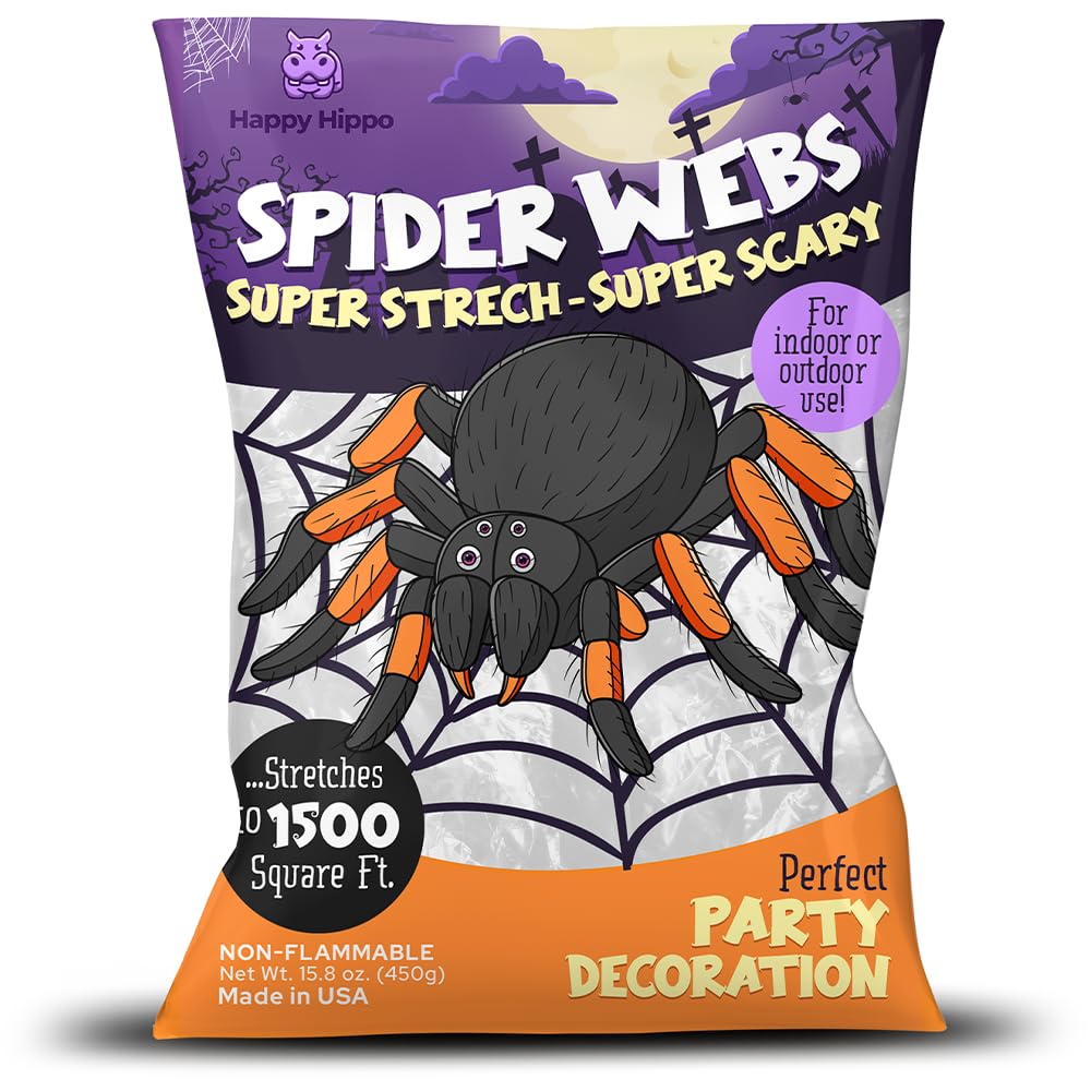 Amazon.com: Halloween Spider Web Decoration, 1500 Sqare Feet & Plastic ...