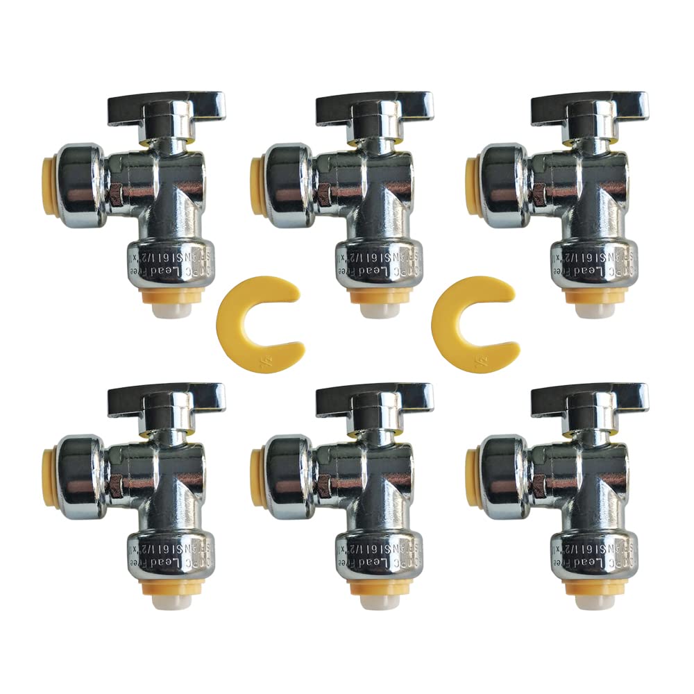 Amazon.com: HQMPC Angle Stop Valve, 1/2" Ptc x 1/2" No Lead Compression ...