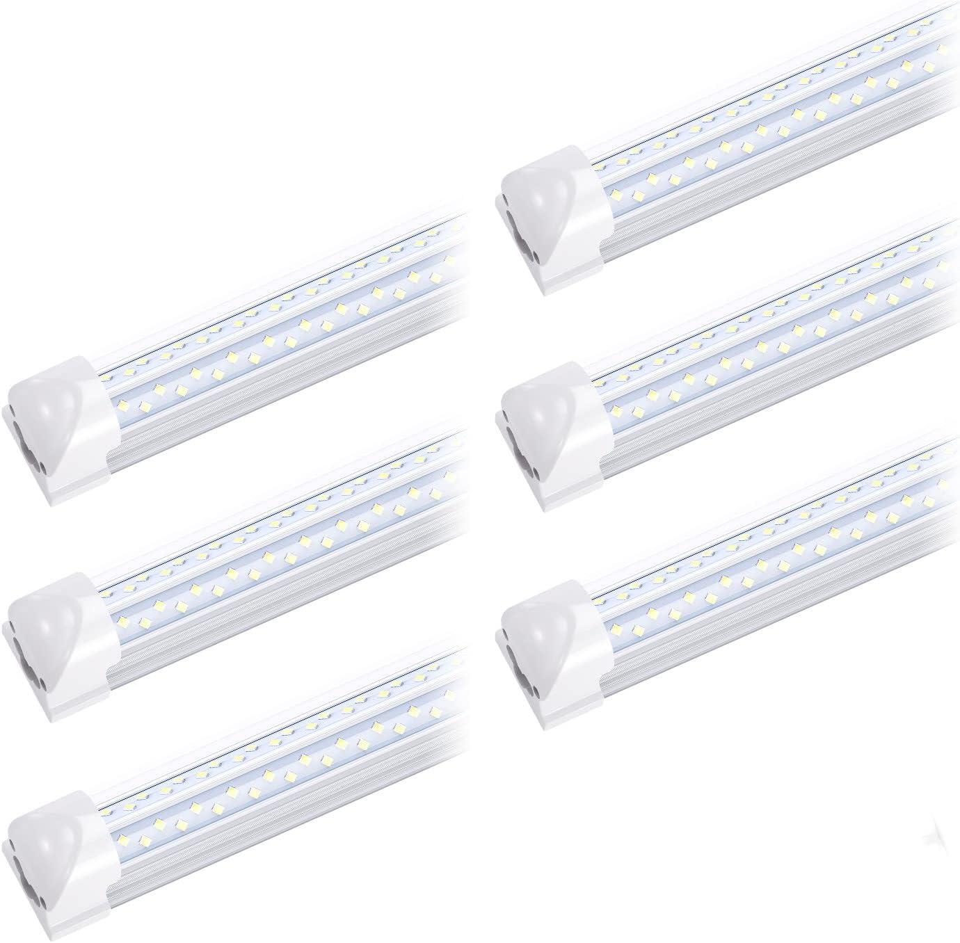 FALANFA 8FT T8 V Shape Integrated Tube Light Double Side 4 Row,120W LED ...