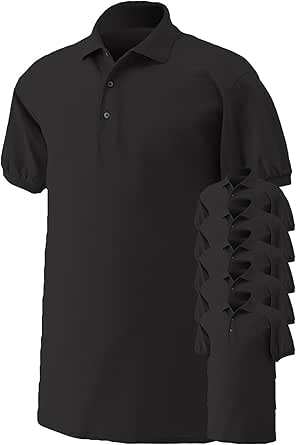 Gildan mens DryBlend 6 oz. 50/50 Jersey Polo(G880)-BLACK-M-6PK at ...