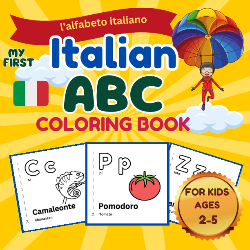 Amazon.com: My First Italian ABC Coloring Book : Color And Learn ...