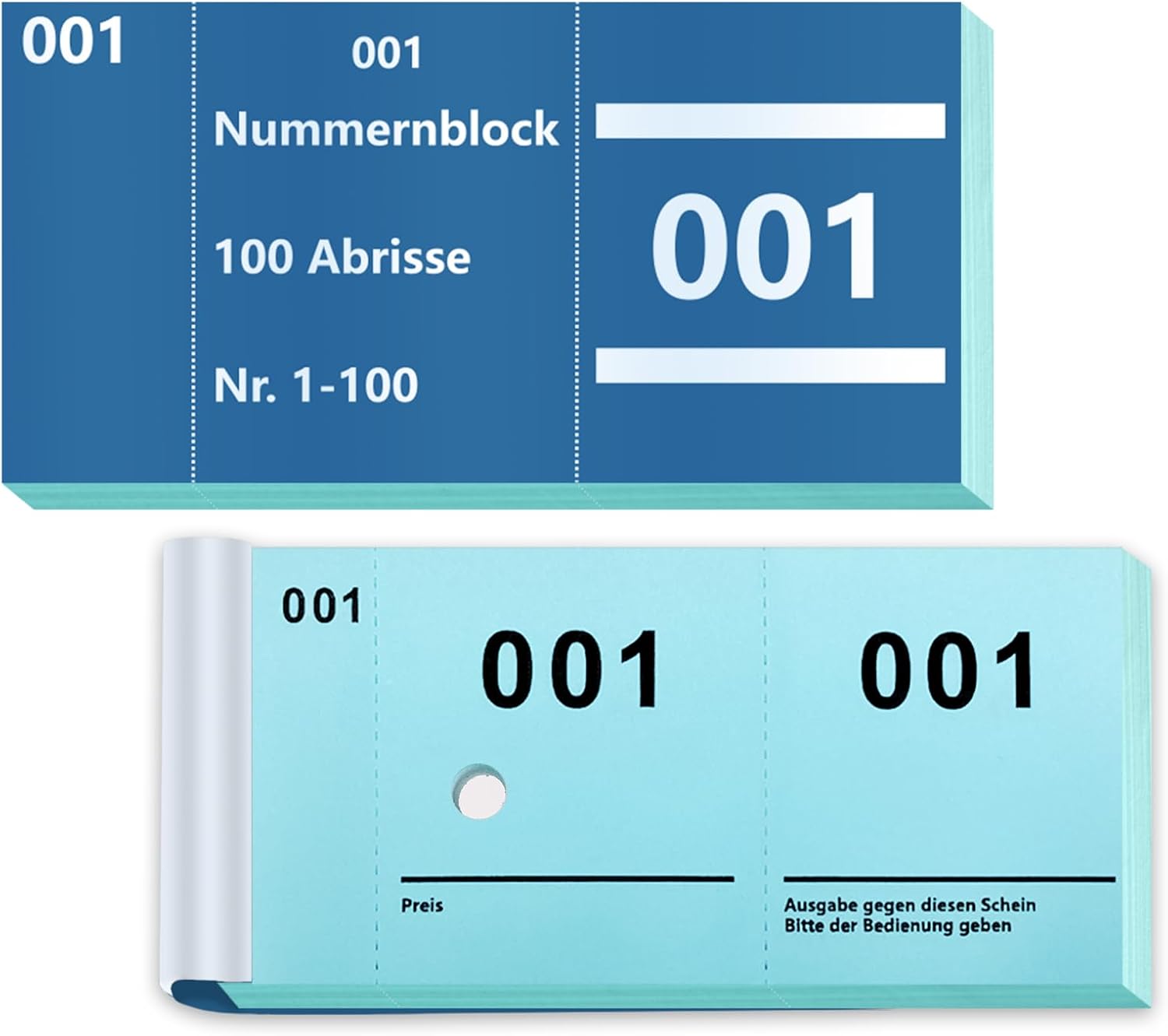 Dubbele nummers 1-100 nummers nummers 5 x 10 cm nummerblok ...