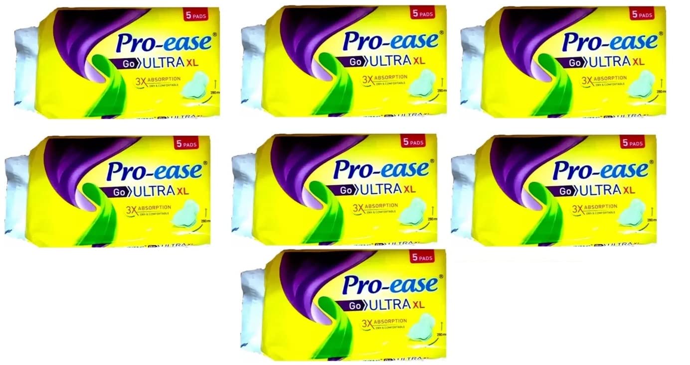 Buy Pro-ease GO ULTRA XL 5+5+5+5+5+5+5 PADS YELLOW PACK OF 7 Online at ...