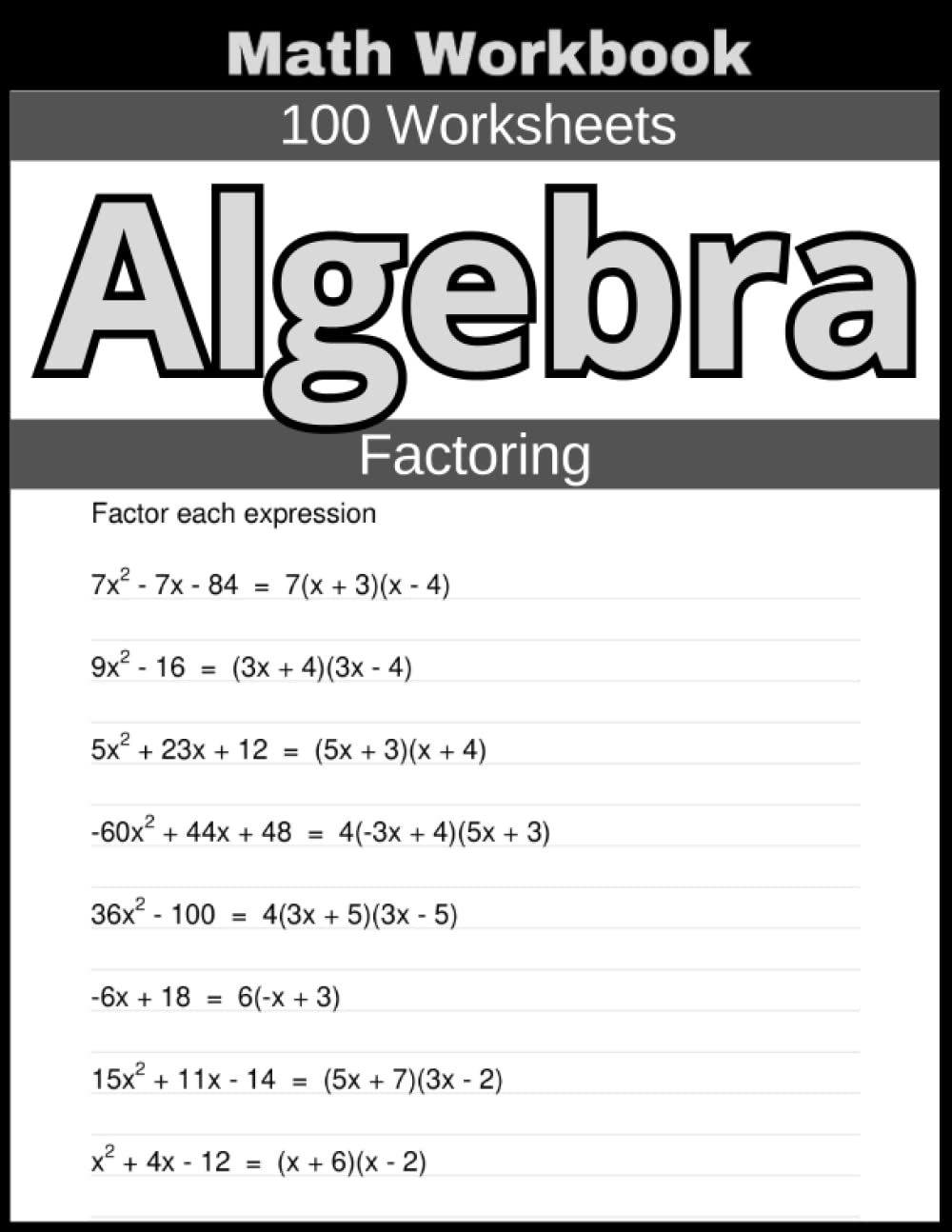 Worksheet On Factoring