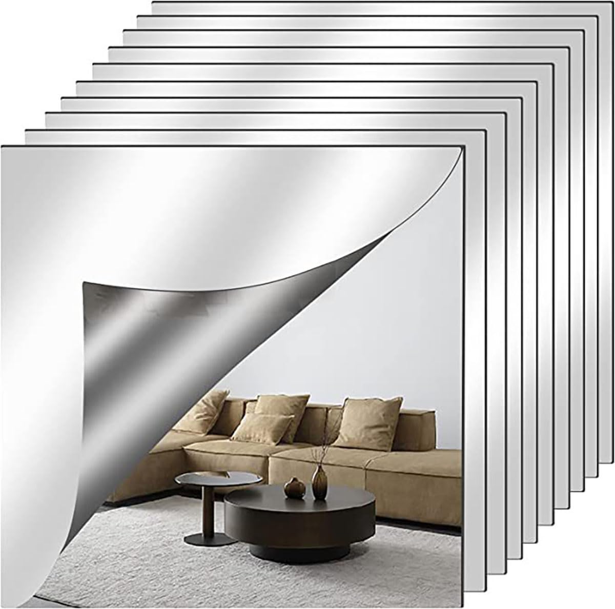 Self-Adhesive Acrylic Mirrors, Thick Mirror Tiles, Flexible Plastic ...