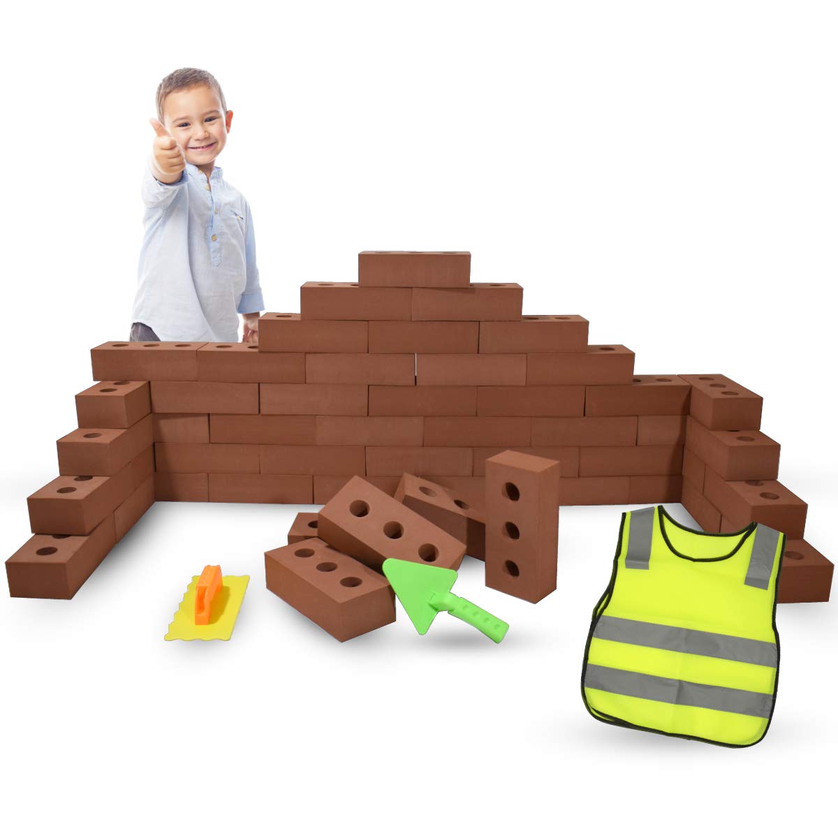 Buy Stomping Ground Toys Building Foam Bricks for Kids - Construction ...