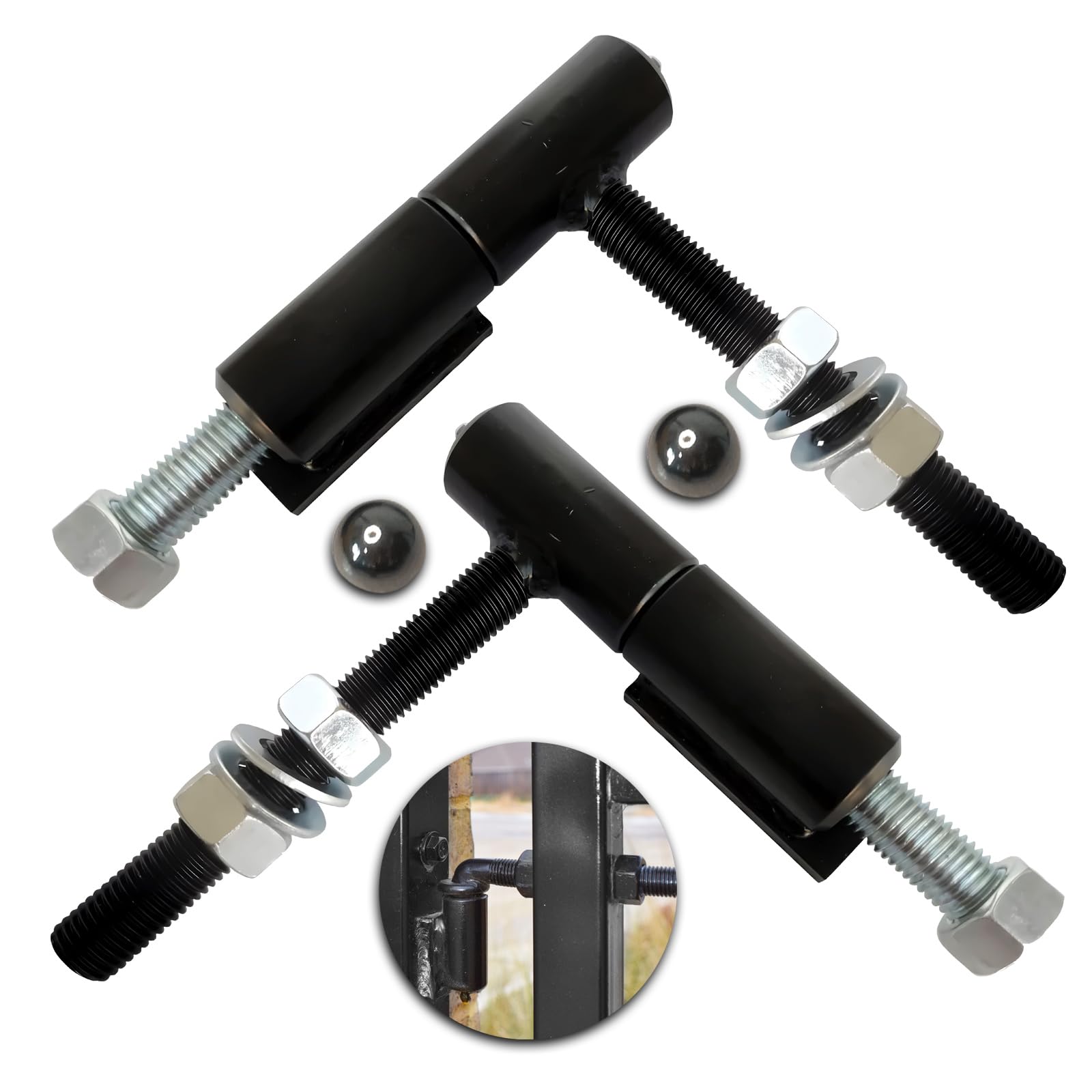 Snapklik.com : 2Pack Self Closing Steel Weld On Barrel Hinges Long Bolt ...