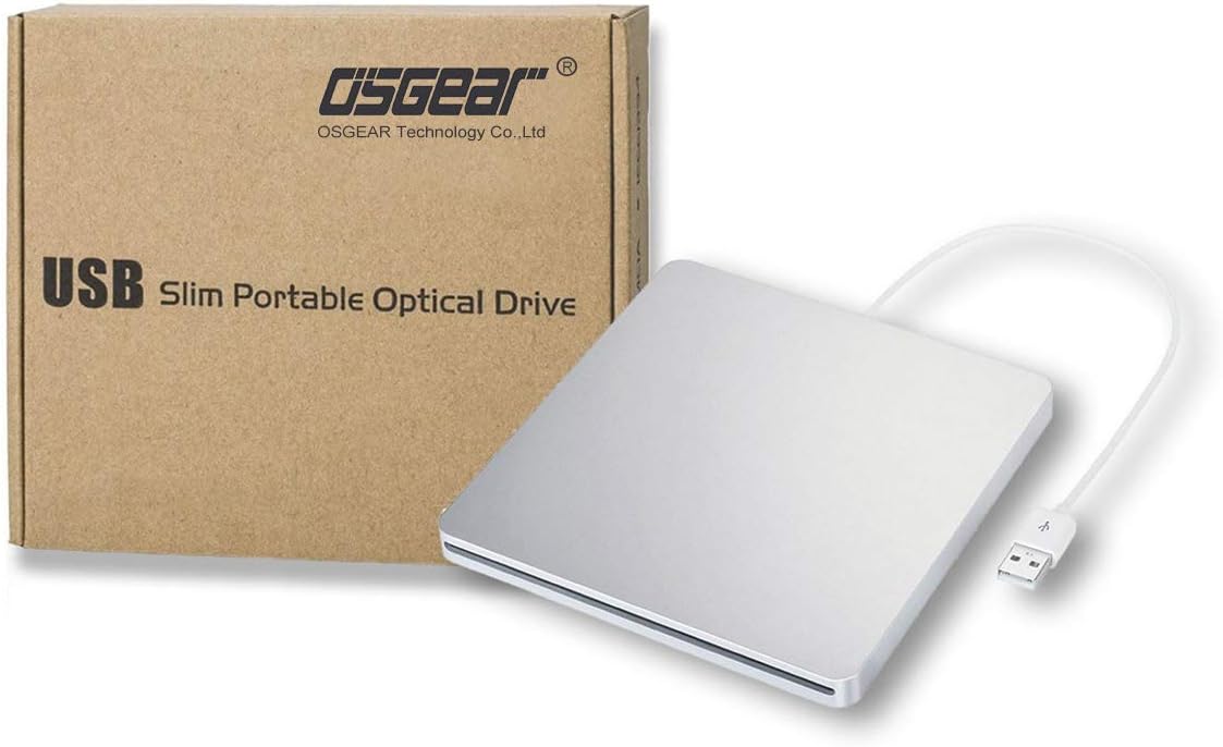 OSGEAR USB 2.0 TYPE C Portable Slim Slot in External 8X DVDRW DVD 24X CD RW ROM Drive Reader ...
