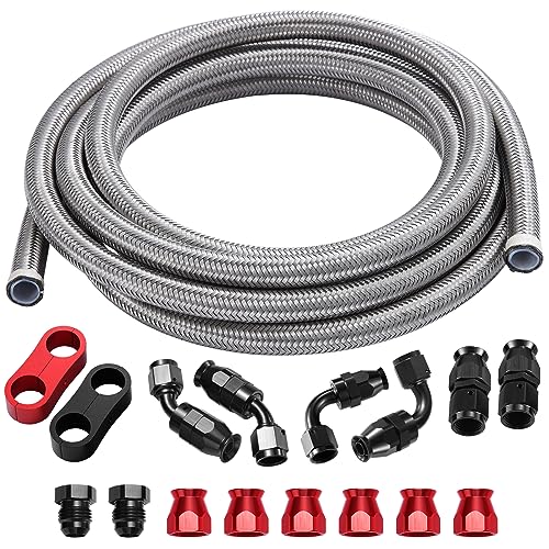Snapklik.com : BRIFITOR 8AN PTFE Fuel Line Kit, AN8 E85 Stainless Steel ...