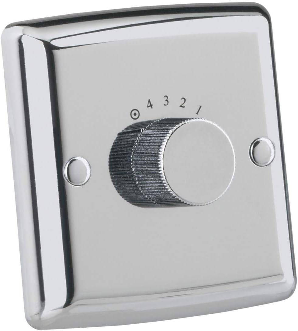 Ceiling Fan Wall Control Switch 4 Speed Polished Chrome : Amazon.co.uk ...