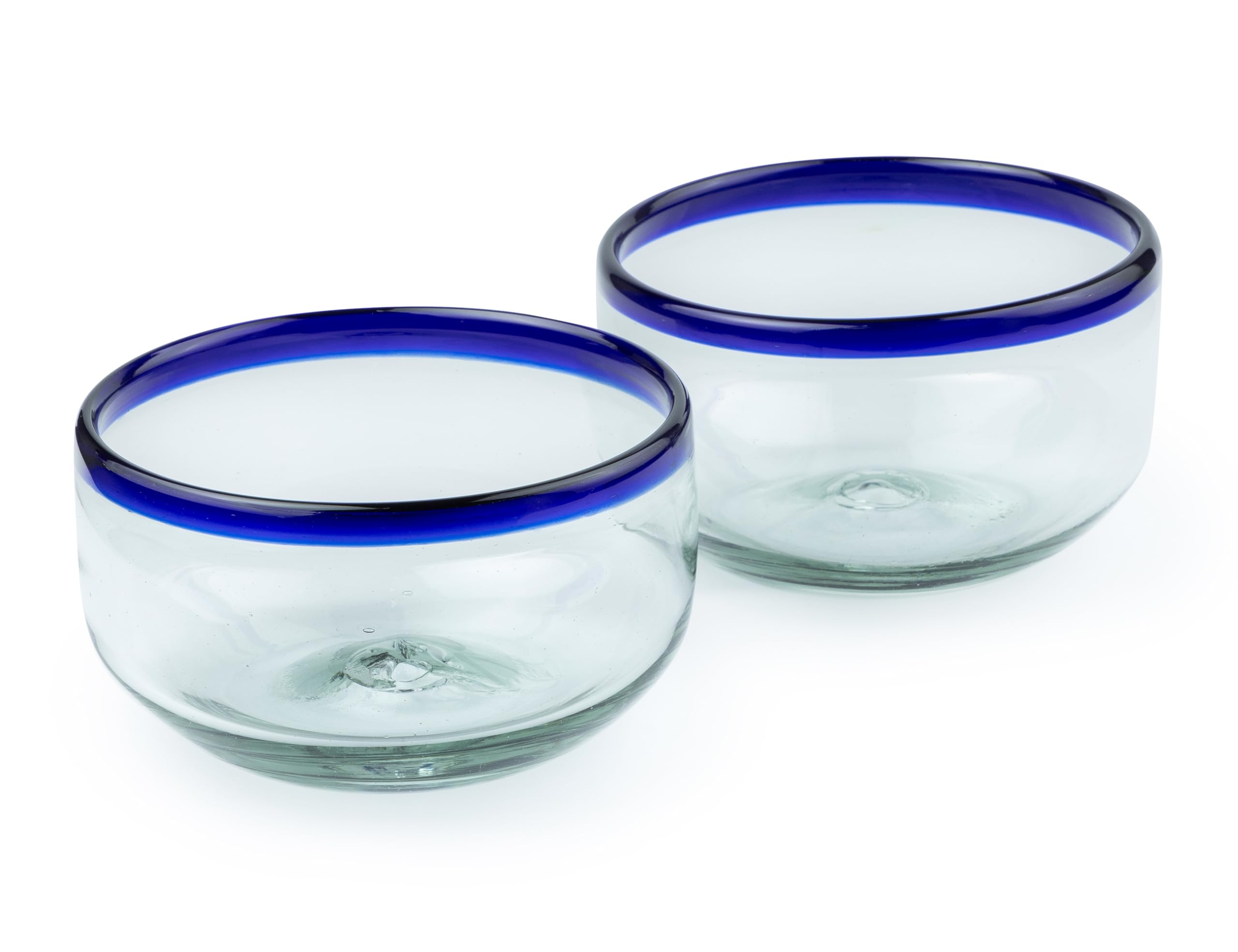 Mexican Glassware Bowl Leaf Etched Serving Bowls In Blown Recycled