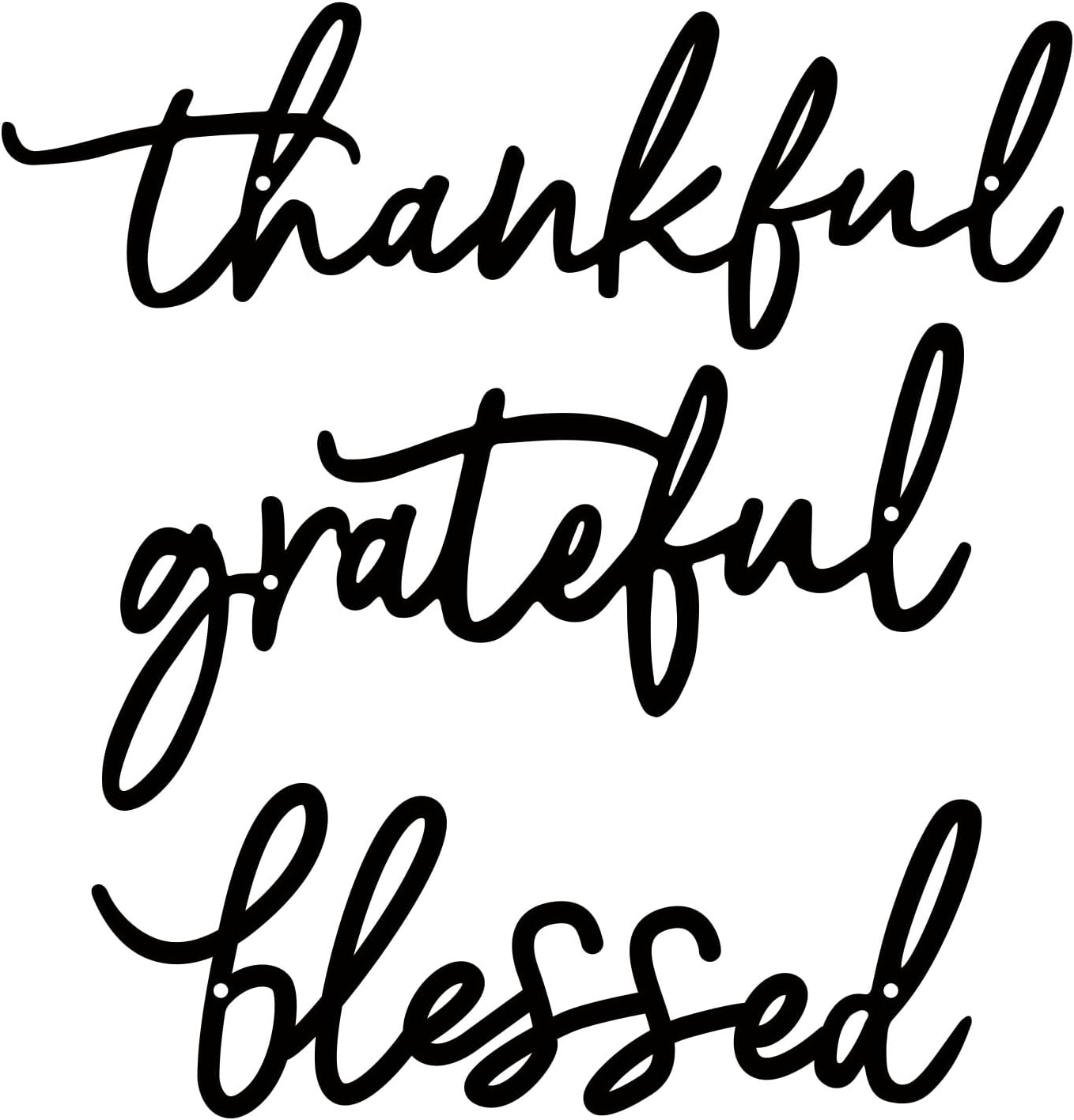 Amazon.com: Thankful Grateful Blessed Wall Decor Black Metal Wall Art ...