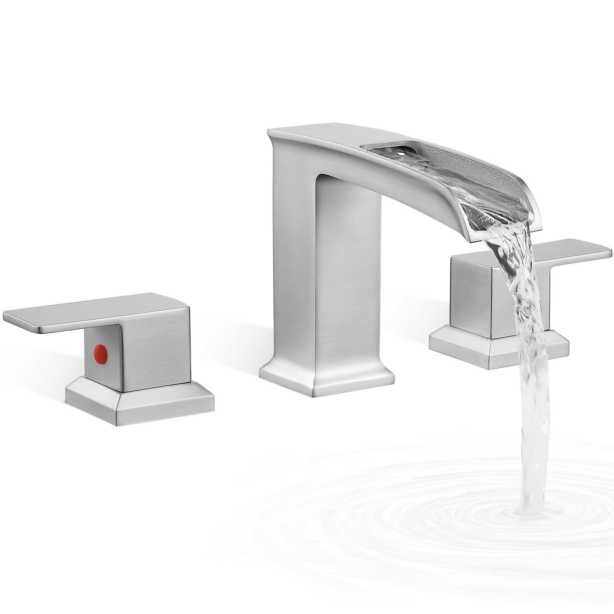 HOIGY Brass Waterfall Bathtub Faucet Set 3 Hole, 2 Handle Roman Tub ...