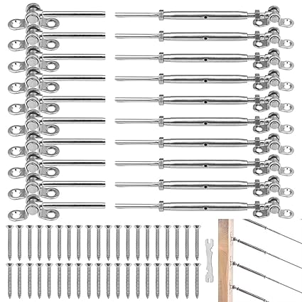 Homaisson Cable Railing Hardware, 30 Pairs Stainless Steel Cable ...