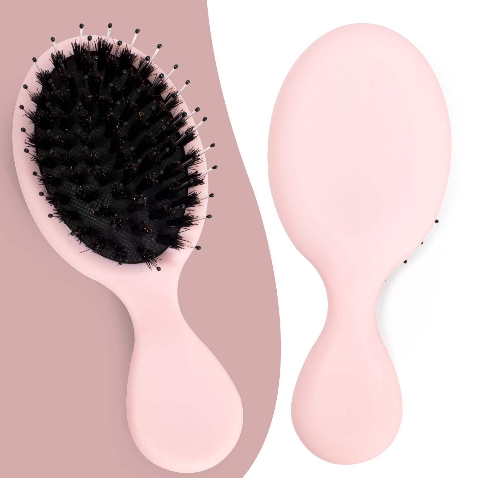 Amazon.com : Mini Boar Bristle Hair Brush - Boar & Nylon Bristle Small ...