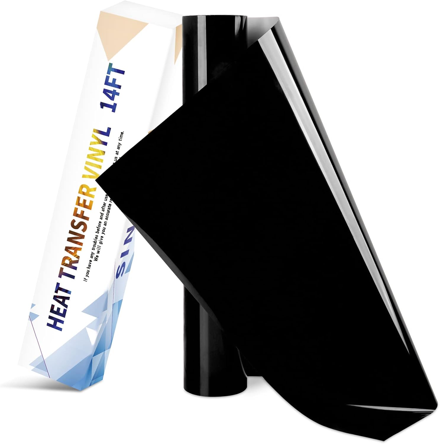 Amazon.com: SINGCHO Black Heat Transfer Vinyl Roll - 12" x 14Ft HTV ...