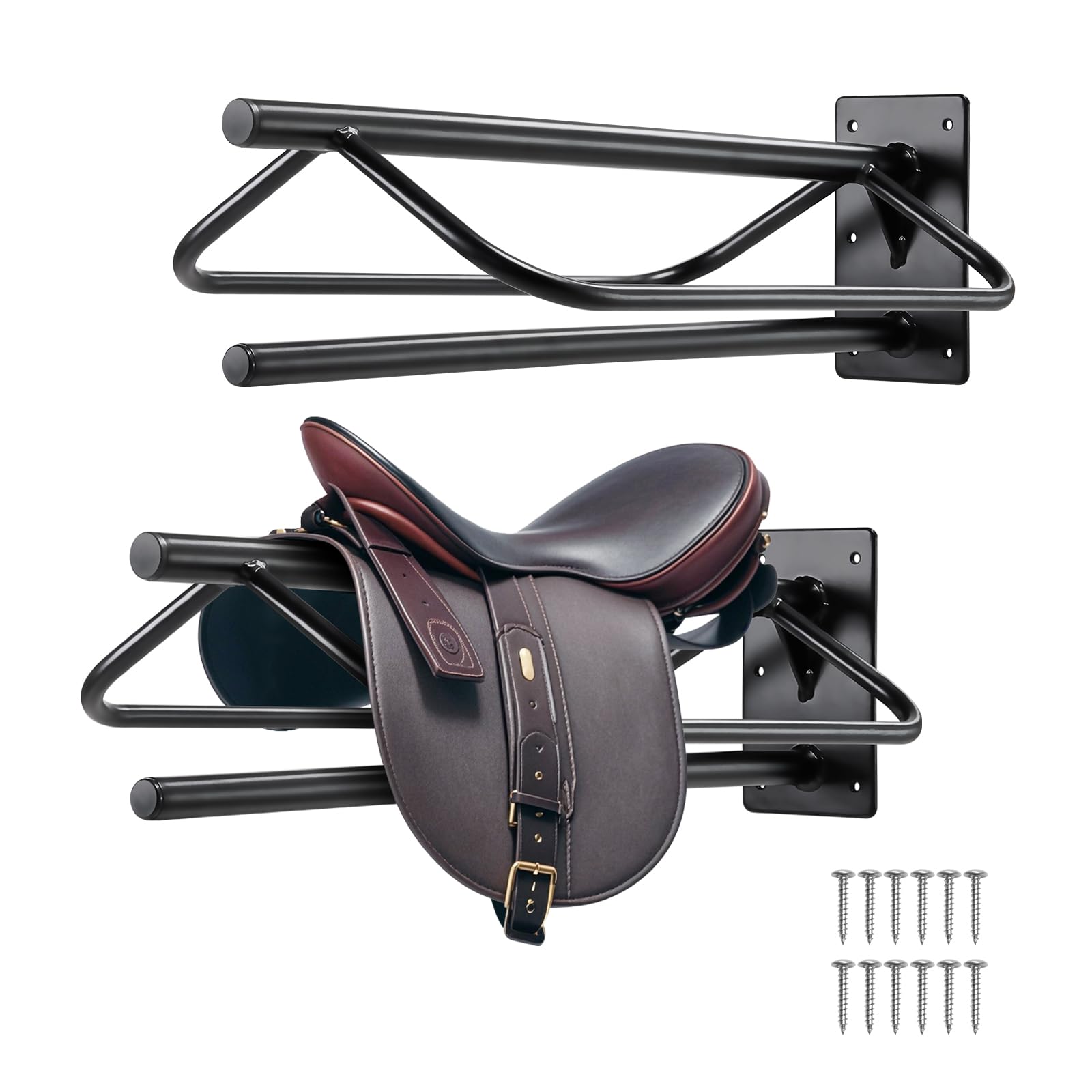 Amazon.com: VEVOR Saddle Rack with Pad Bar, 23.8 x 12.6 x 10.2 in, 2 ...