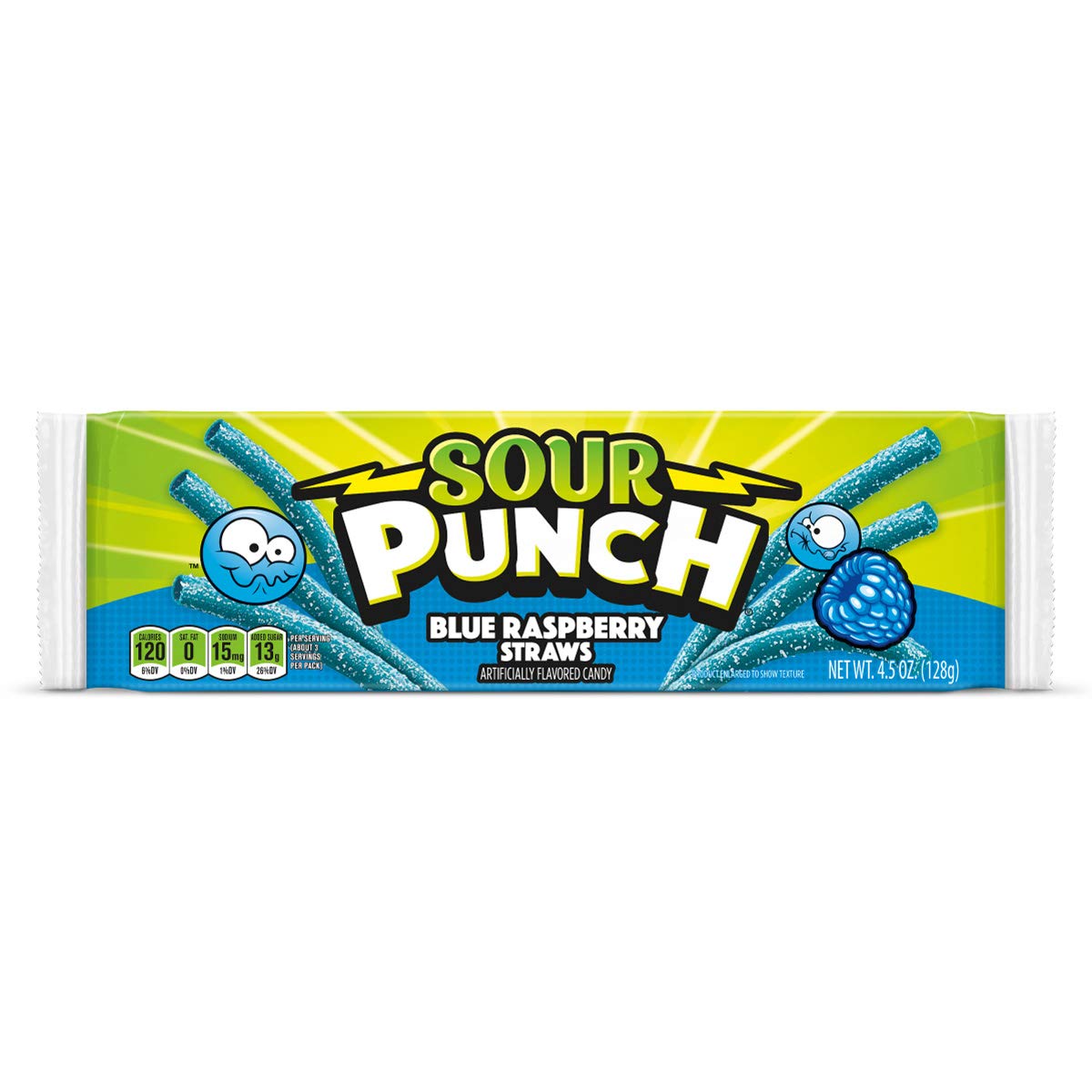 Amazon.com : Sour Punch Blue Raspberry Straws 4.5oz Tray (Pack of 6 ...