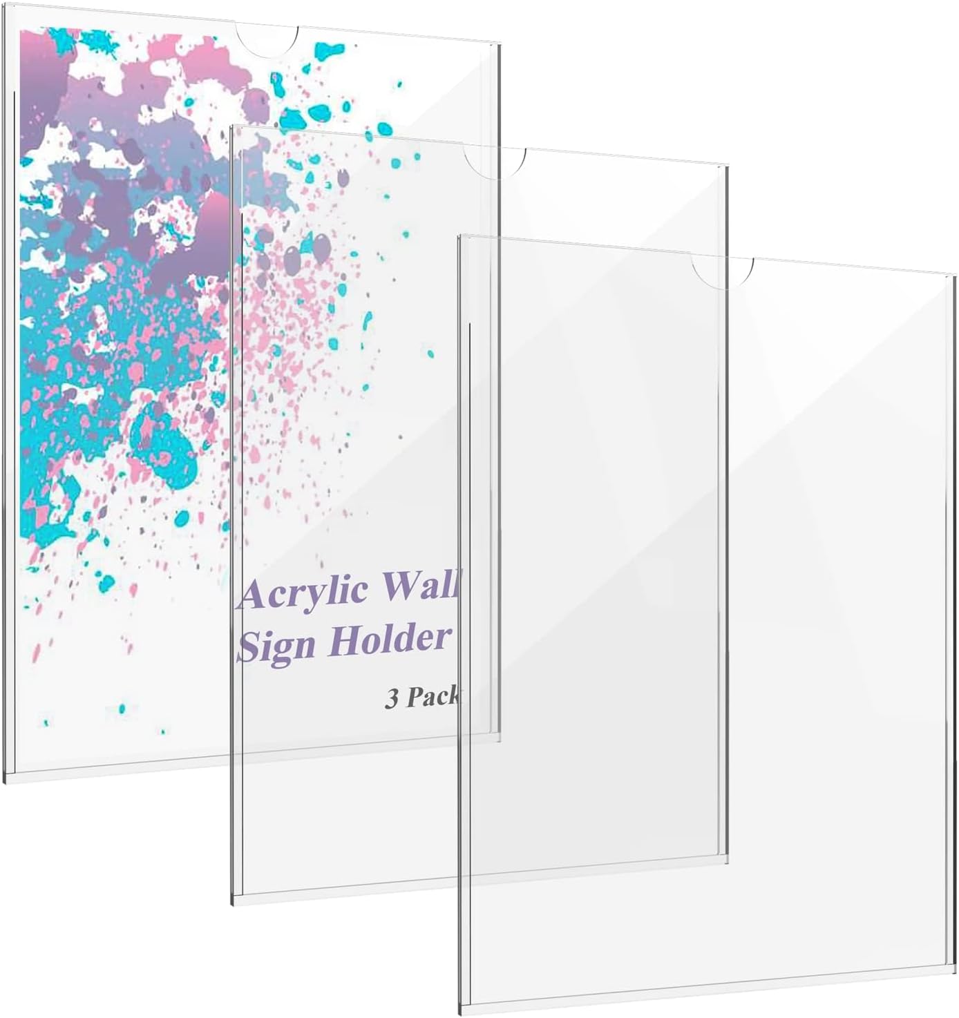 Excefore Acrylic Sign Holder 210 x 297mm Wall Mount, A4 Display Holder ...