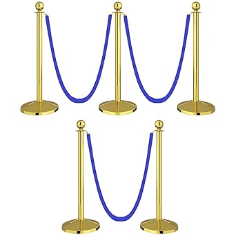 LADWA Set of 5 Golden Finish Q Please (Q Manager) with Red Velvet Rope ...