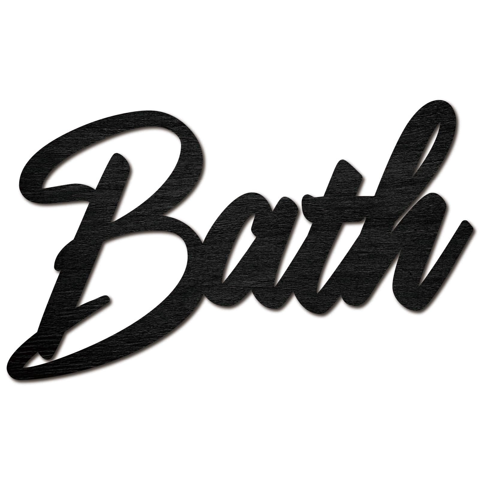 Amazon.com: CREATCABIN Bath Word Cutout Sign Laser Cut Wood Letter Sign ...