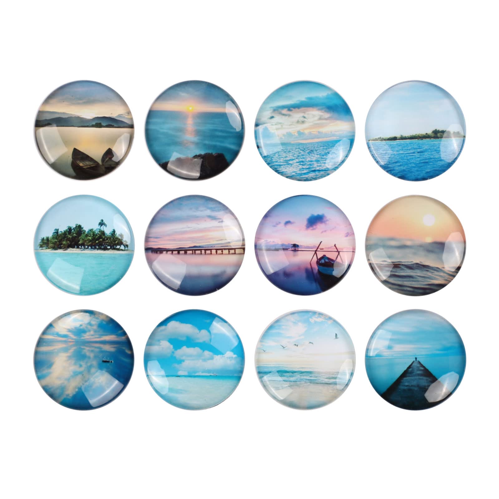 Amazon.com: Glass Strong Sea Ocean Refrigerator Magnets,12 Pack ...
