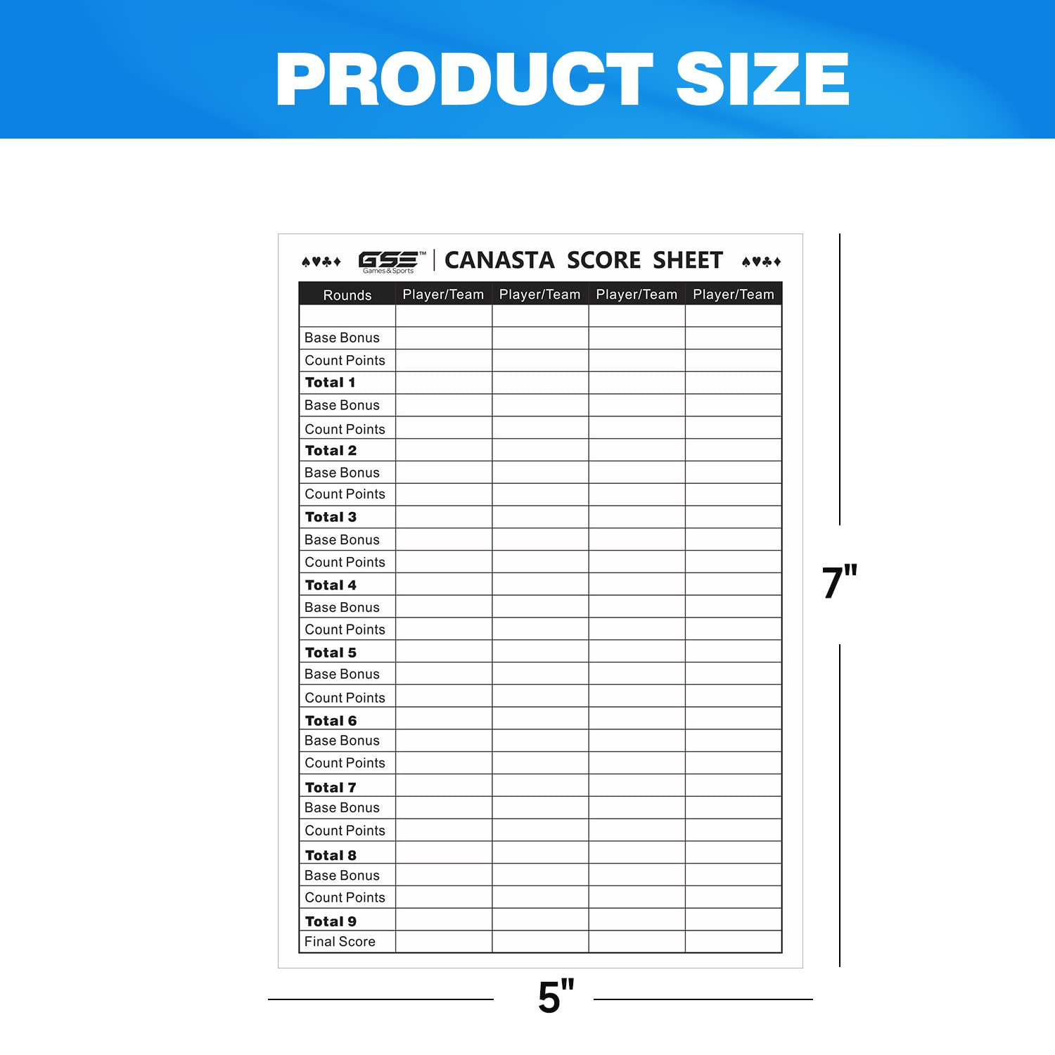 Snapklik.com : GSE Games & Sports Expert 100-Pack 7" X 5" Canasta Score ...