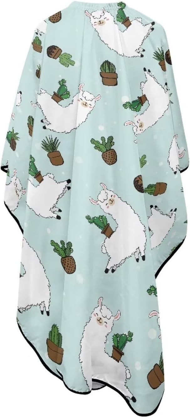 Amazon.com: Suobstales Alpaca Cactus Print Waterproof Hair Salon Cape ...
