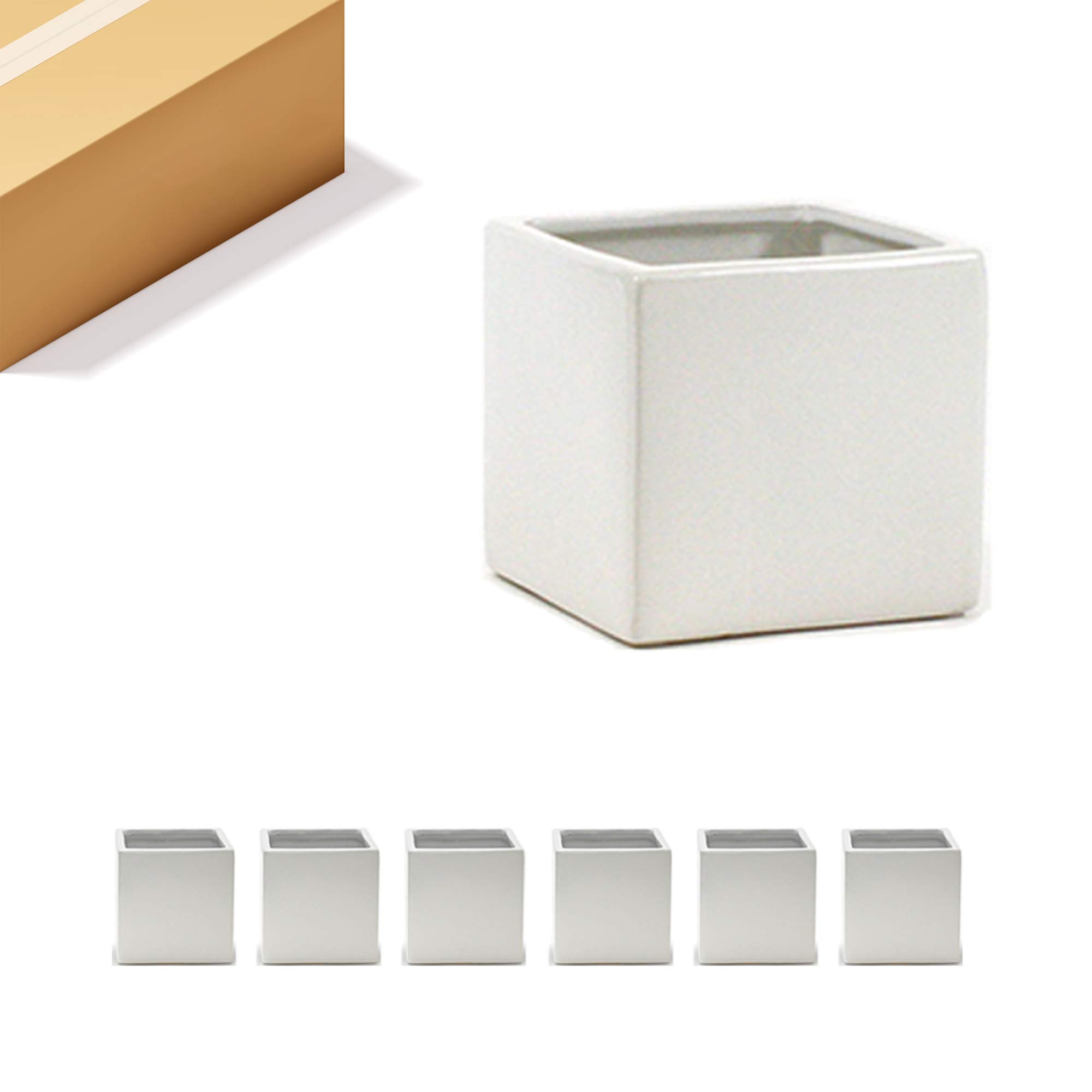 Amazon.com : WGV Ceramic Cube Vase Bulk Width 5.5" Height 5" (Fits 5 ...