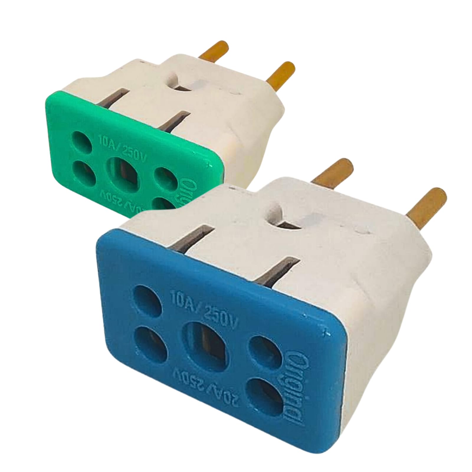 Kit com 02 Adaptadores de Tomada Bob Colorido Benjamin 10A 20A Plug ...