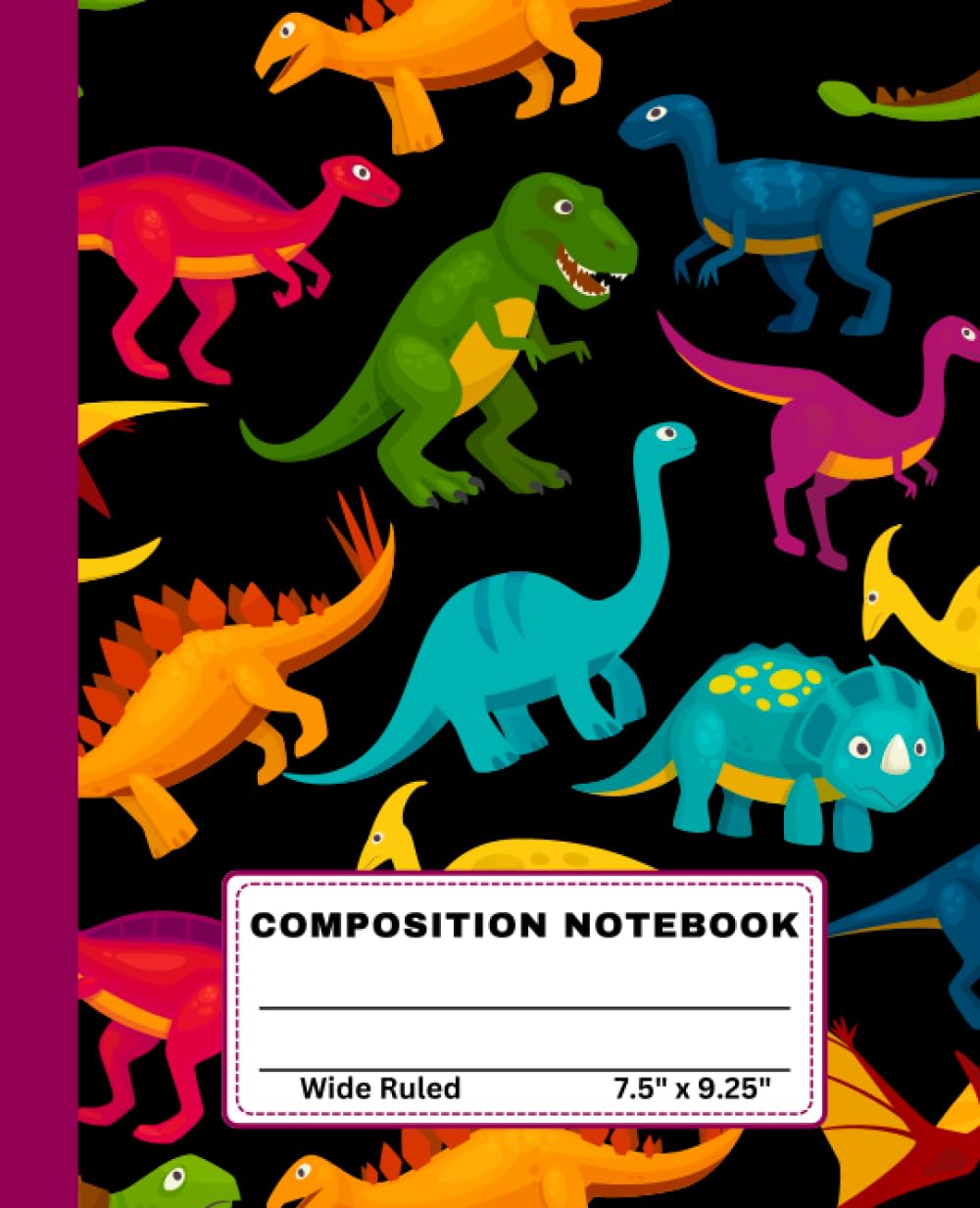 Amazon.com: Dinosaur Composition Notebook Wide Ruled: Colorful Dino ...
