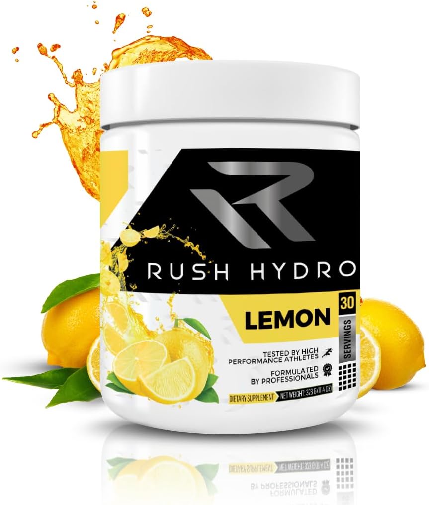Amazon.com: RUSH HYDRO Lemon Rehydration Electrolyte Powder, Vegan ...