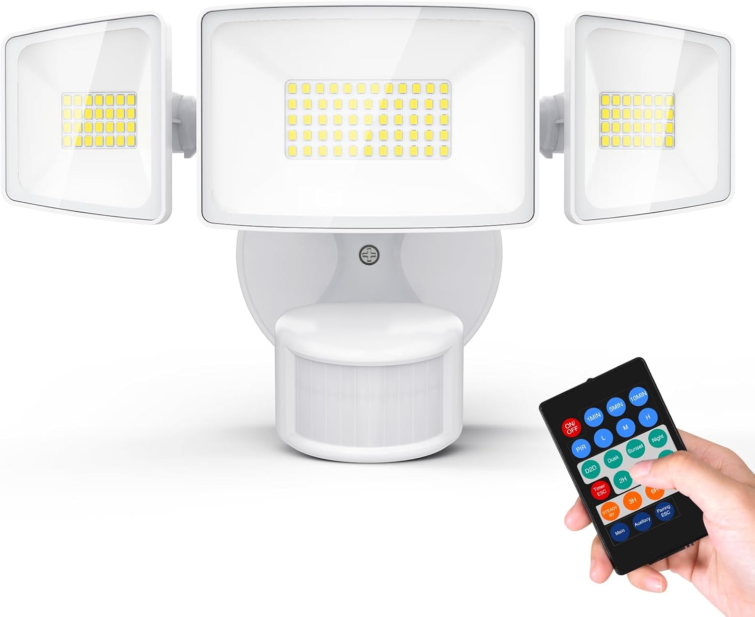 Onforu 55W LED Security Lights Motion Sensor Light Outdoor Remote ...