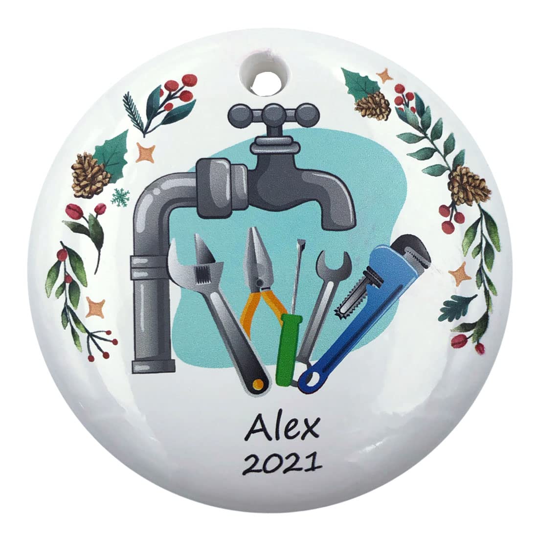 Amazon.com: Personalized Plumbing Plumber Christmas Ornament : Home ...