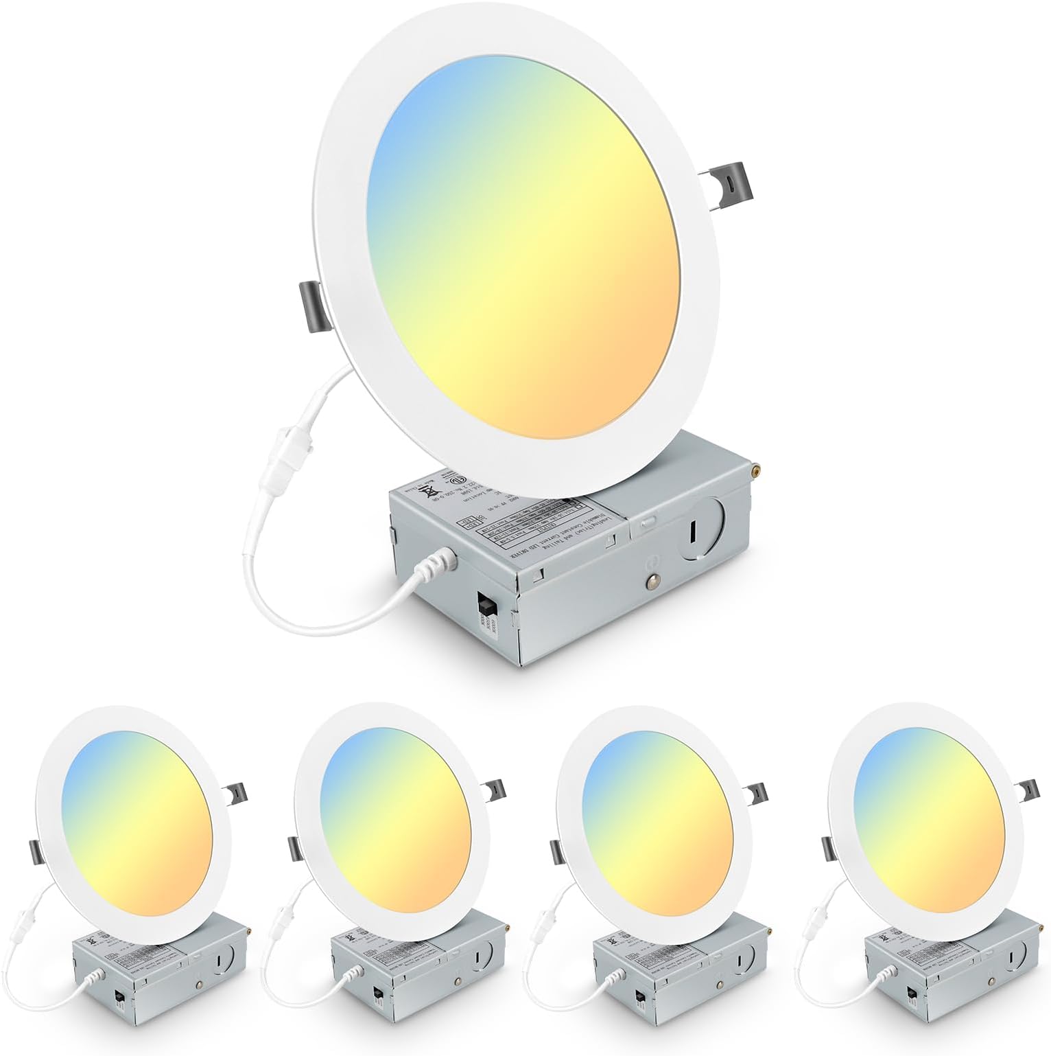 Elaruslux 4 Pack 7 Inch 3CCT Ultra-Thin LED Recessed Light with ...