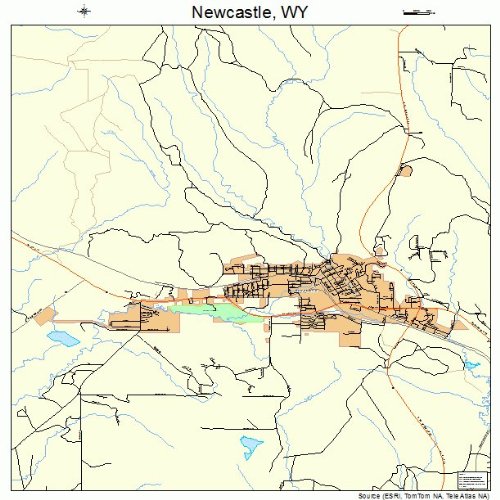 Large Street & Road Map of Newcastle, Wyoming WY - Printed poster size ...