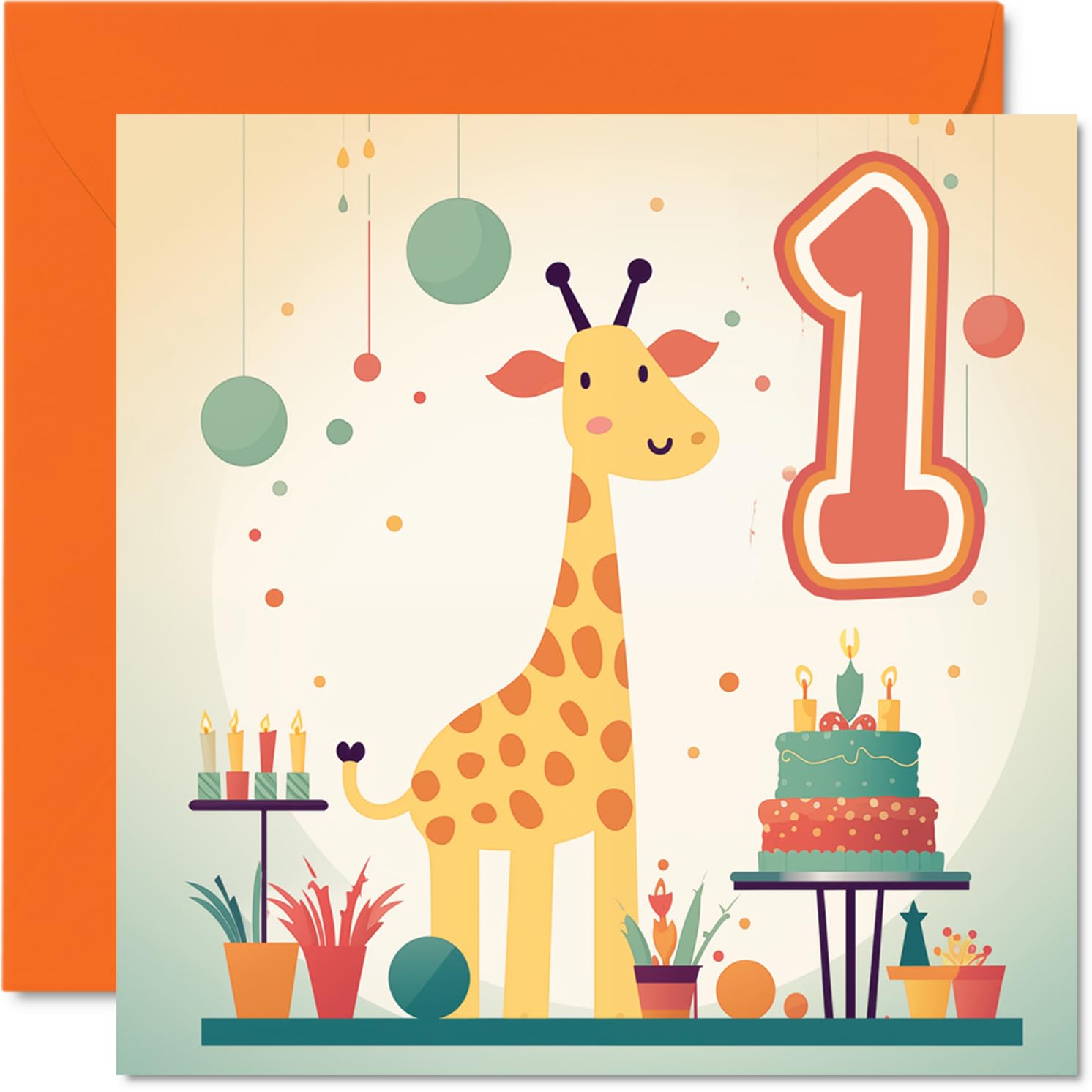 Printable 1st Birthday Animal Card