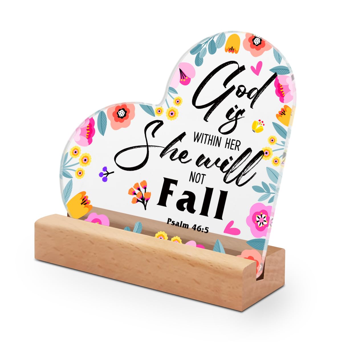 Amazon.com: Christian Heart Shape Acrylic Sign Inspirational Bible ...