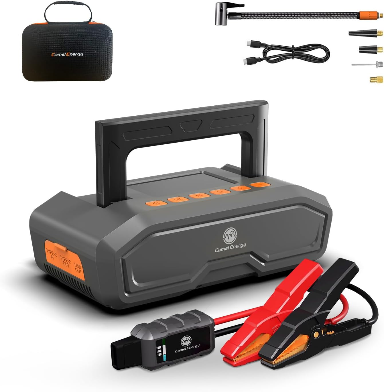 Amazon.com: Portable Car Battery Jump Starter with Air Compressor ...