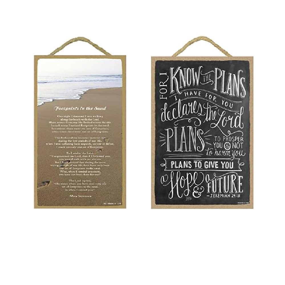 Amazon.com: SJT ENTERPRISES, INC. Footprints in Sand Poem & Jeremiah 29 ...