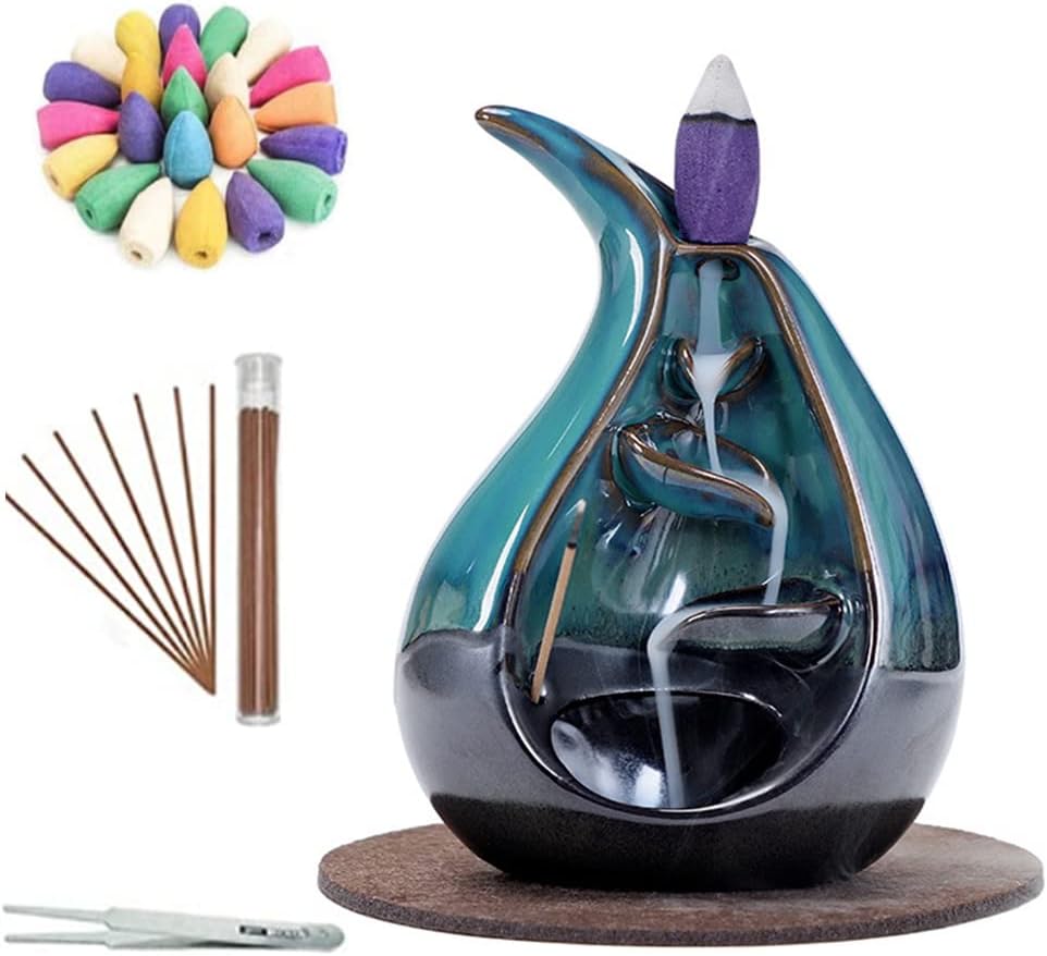 Amazon.com: Ceramic Incense Holder Backflow Handcraft Incense Burner ...