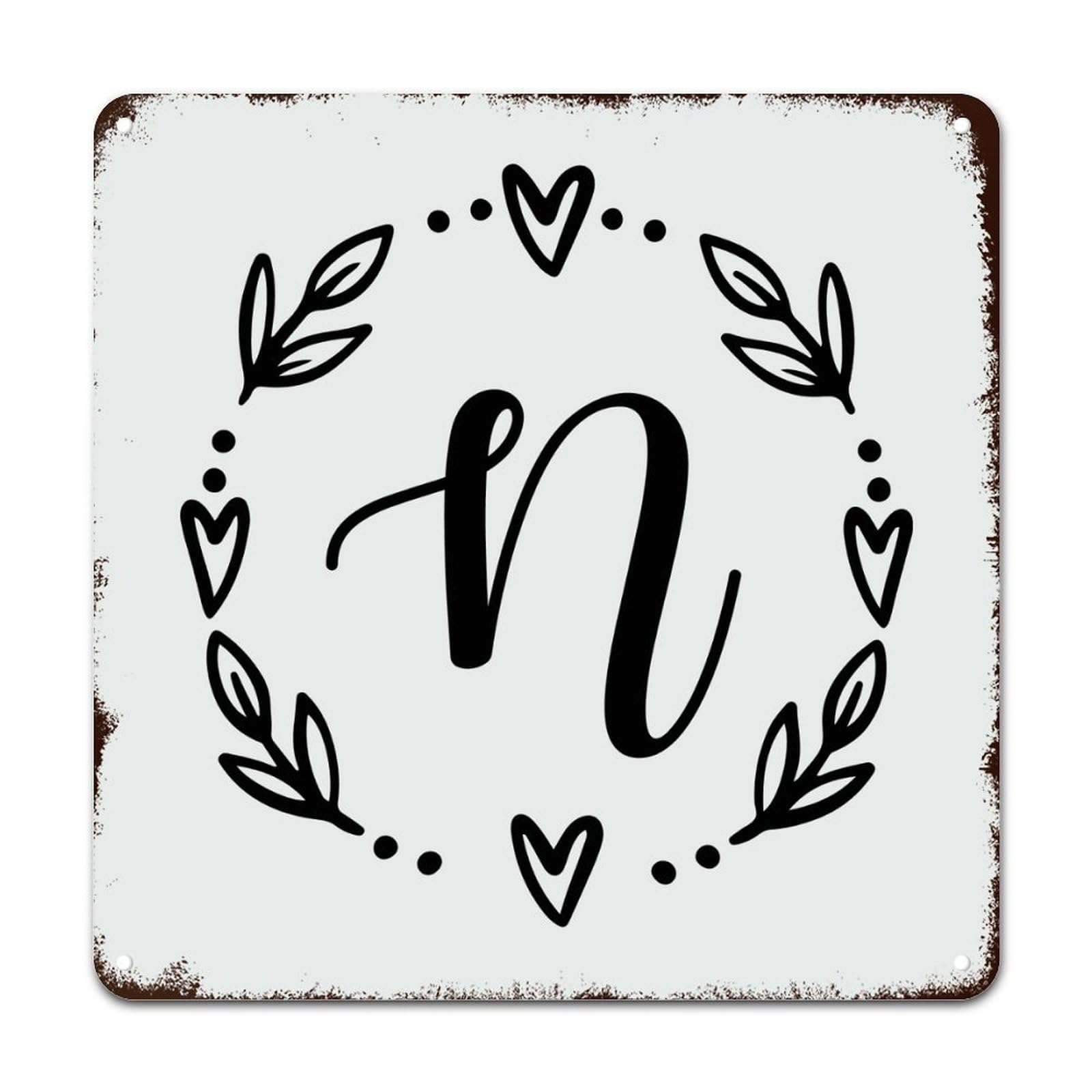 Decorative Letter N Galvanized Metal Letters For Wall Decor 3D Letter