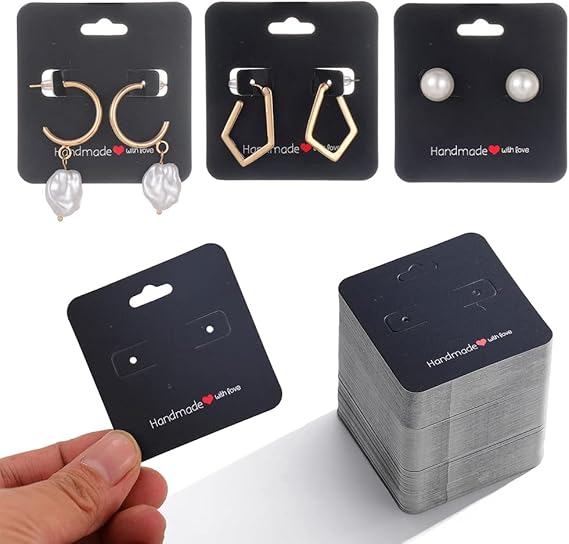Amazon.com: 150PCS Earring Cards,Black Earring Display Cards for ...