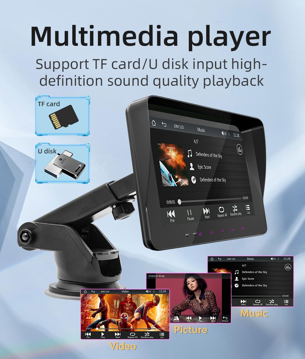 Casoda 7" HD Double Din Car Stereo, Portable Touch Screen Wireless ...