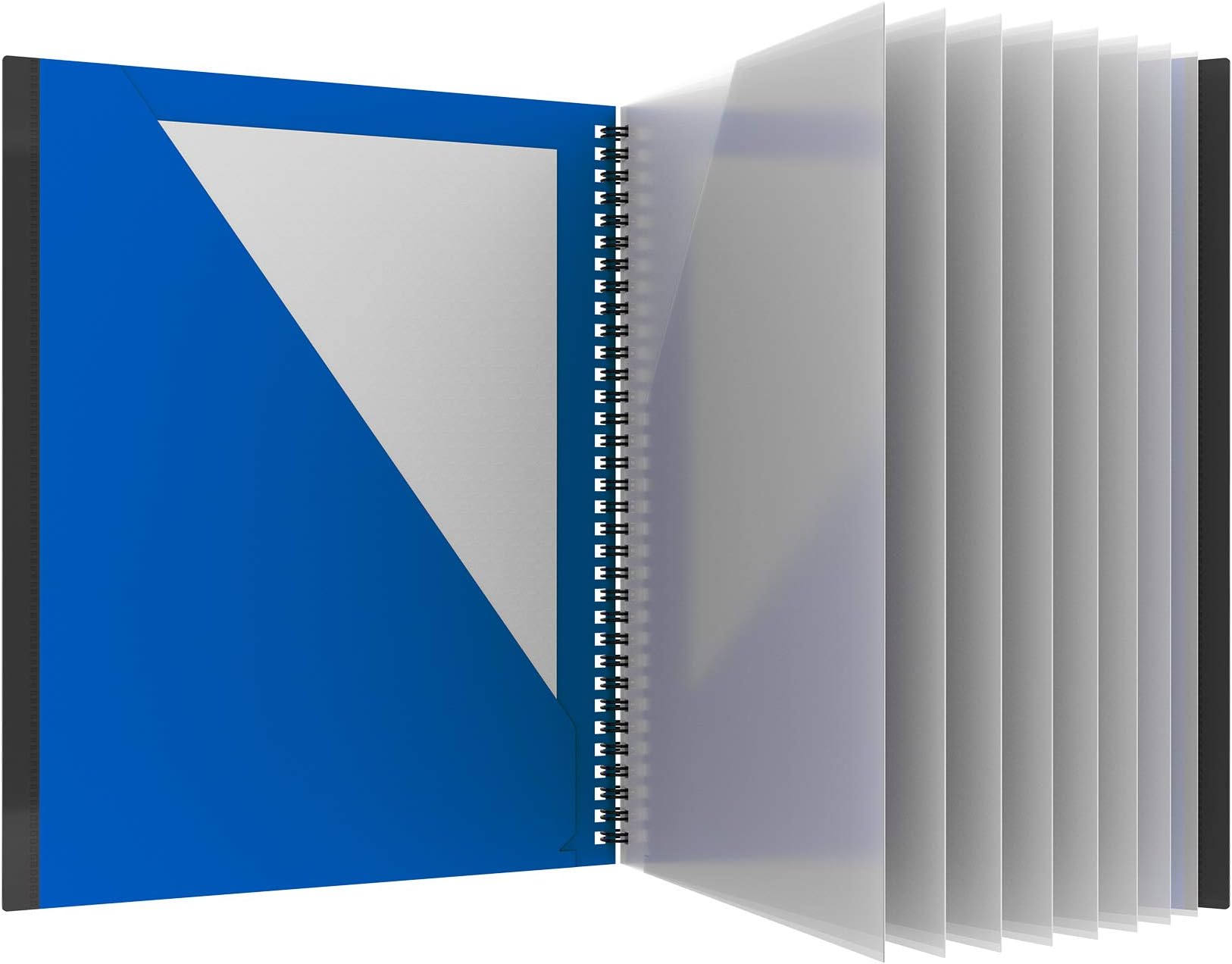 Oxford 10 Pocket Folder, Plastic Spiral Portfolio, for School and ...